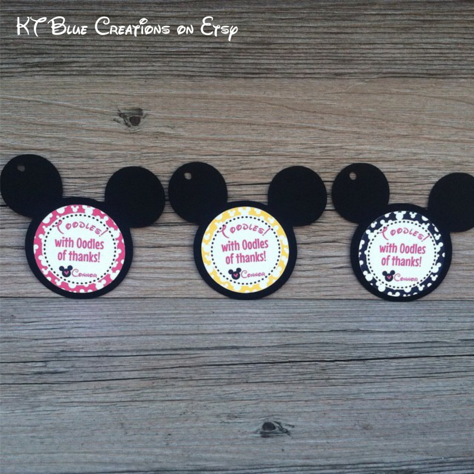 Mickey Mouse Favor Tags, Thank You Tags, Gift Tags Personalized Baby ...