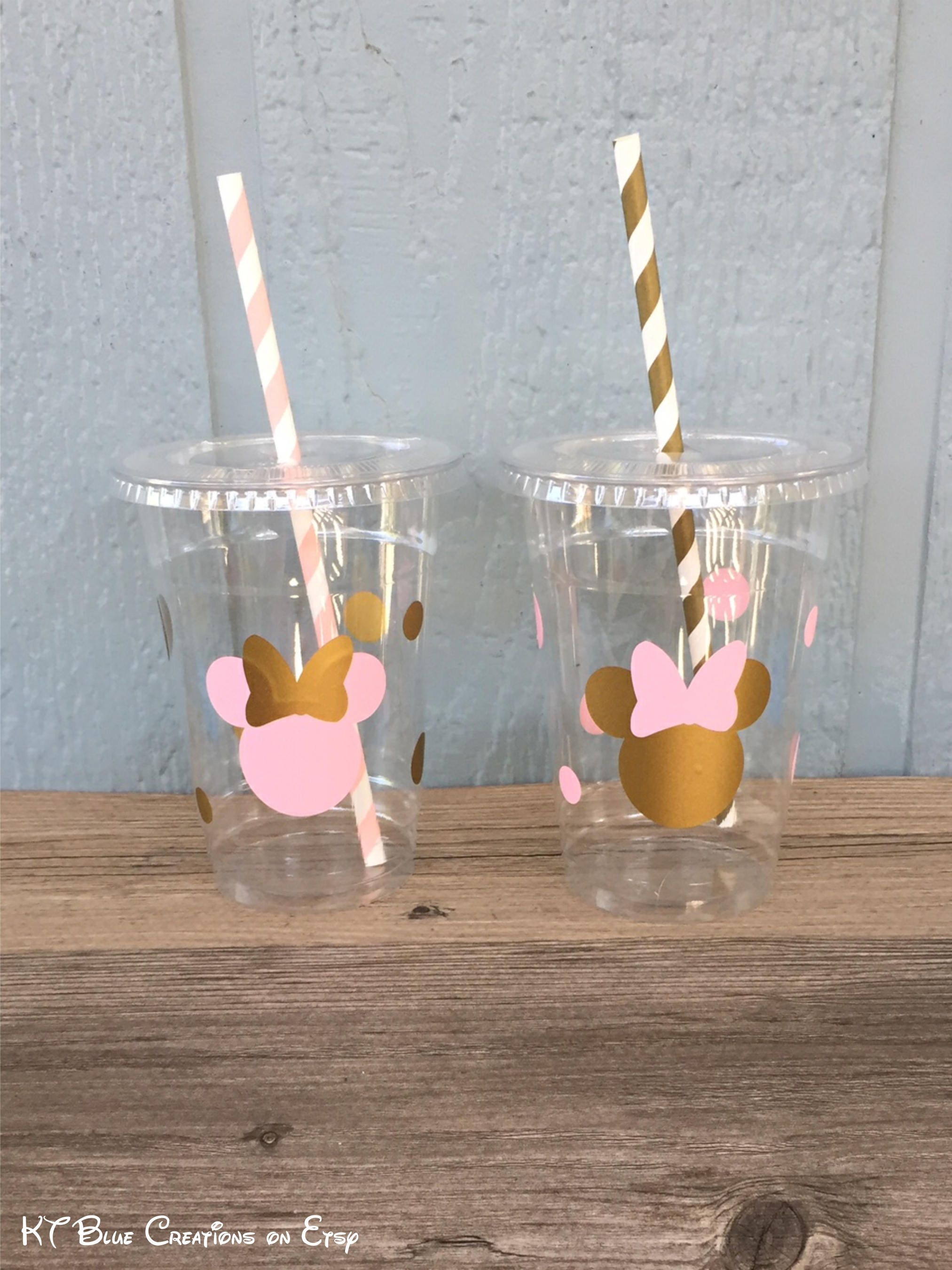 Minnie Mouse Party Cups Light Pink & Gold Disposable | Etsy