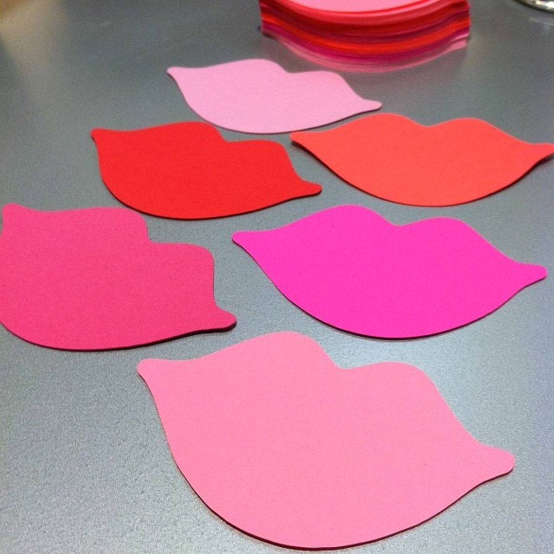 100 LARGE Lips Die Cuts - 3.5" - You Choose Color - Gender Reveal, Baby ...