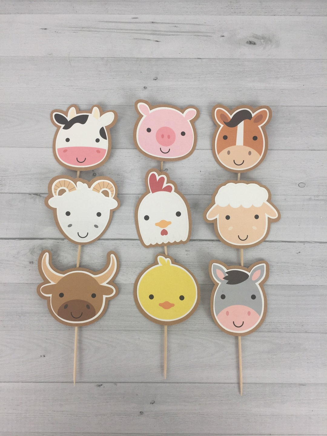 Farm Animals Cupcake Toppers - Farm Birthday -barn Birthday -farm ...