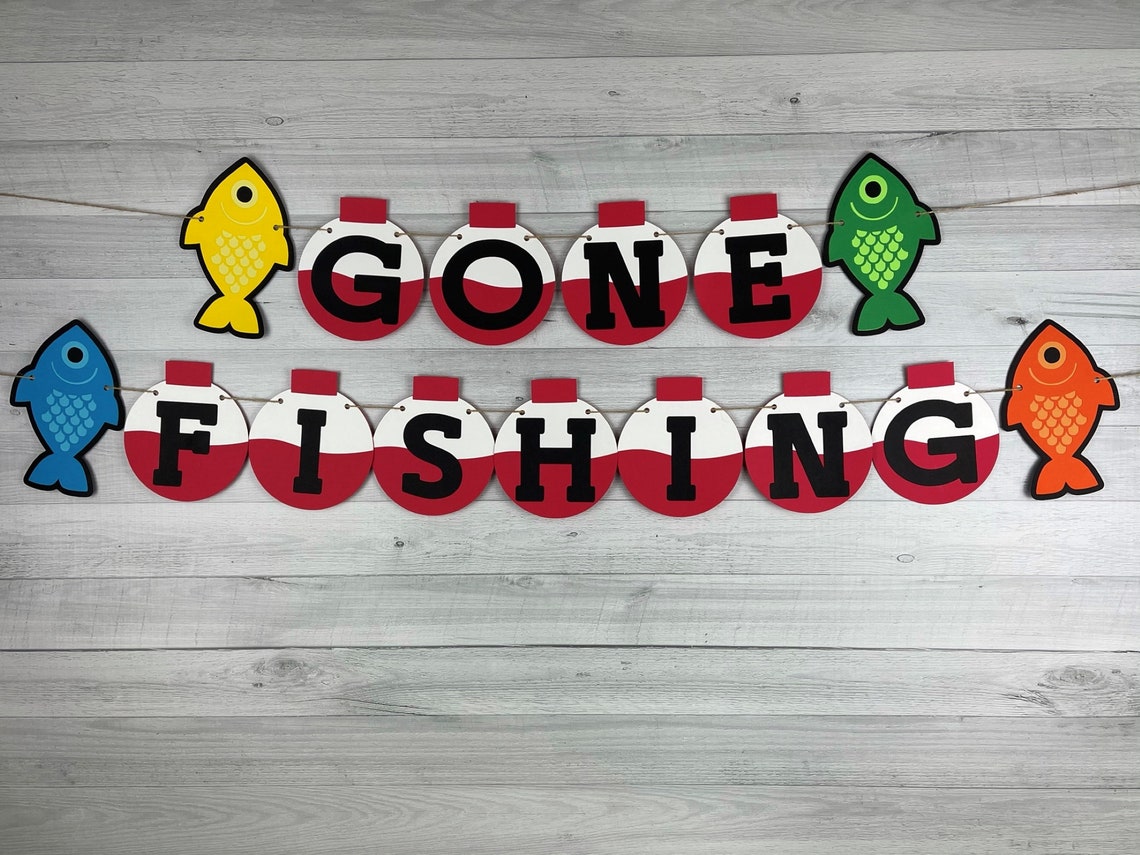 GONE FISHING Banner -personalized Banner - Fishing 1st Birthday - the ...