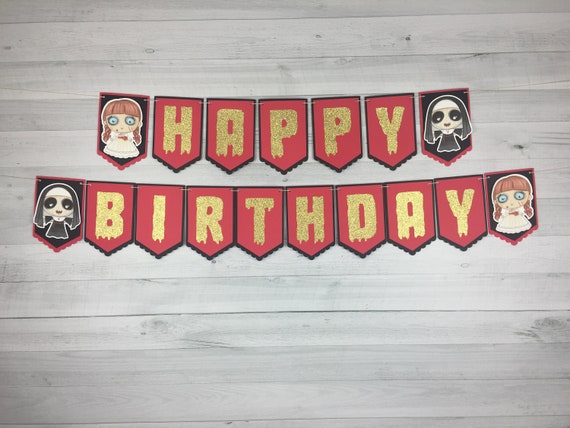 Horror Movie Birthday Banner - Cute Horror Banner - Choose Your ...