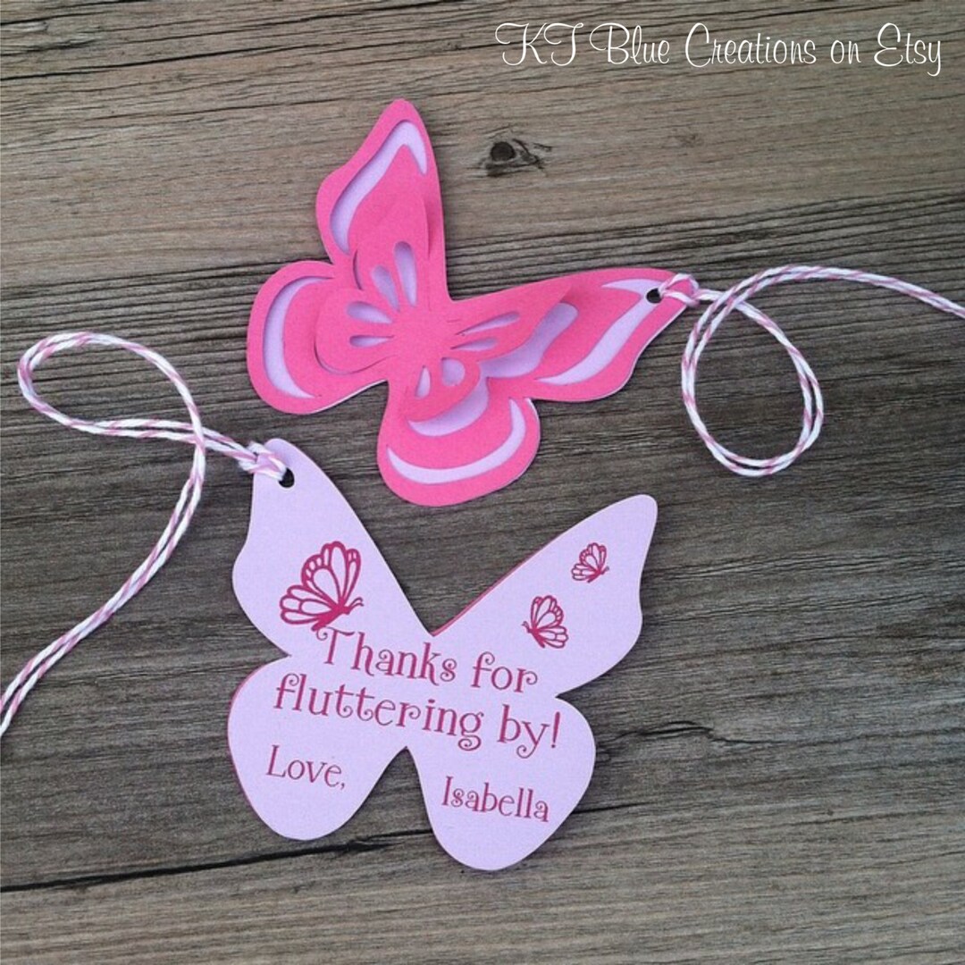 Butterfly Thank You Tags, Favor Tags, Gift Tags - Pink & Lavender ...