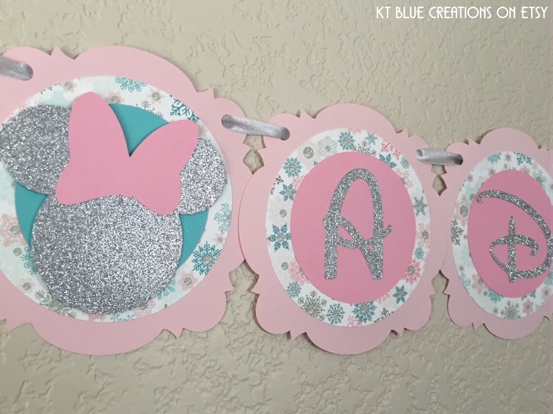 NAME Banner - Minnie Mouse Banner - Minnie Winter Wonderland Birthday ...