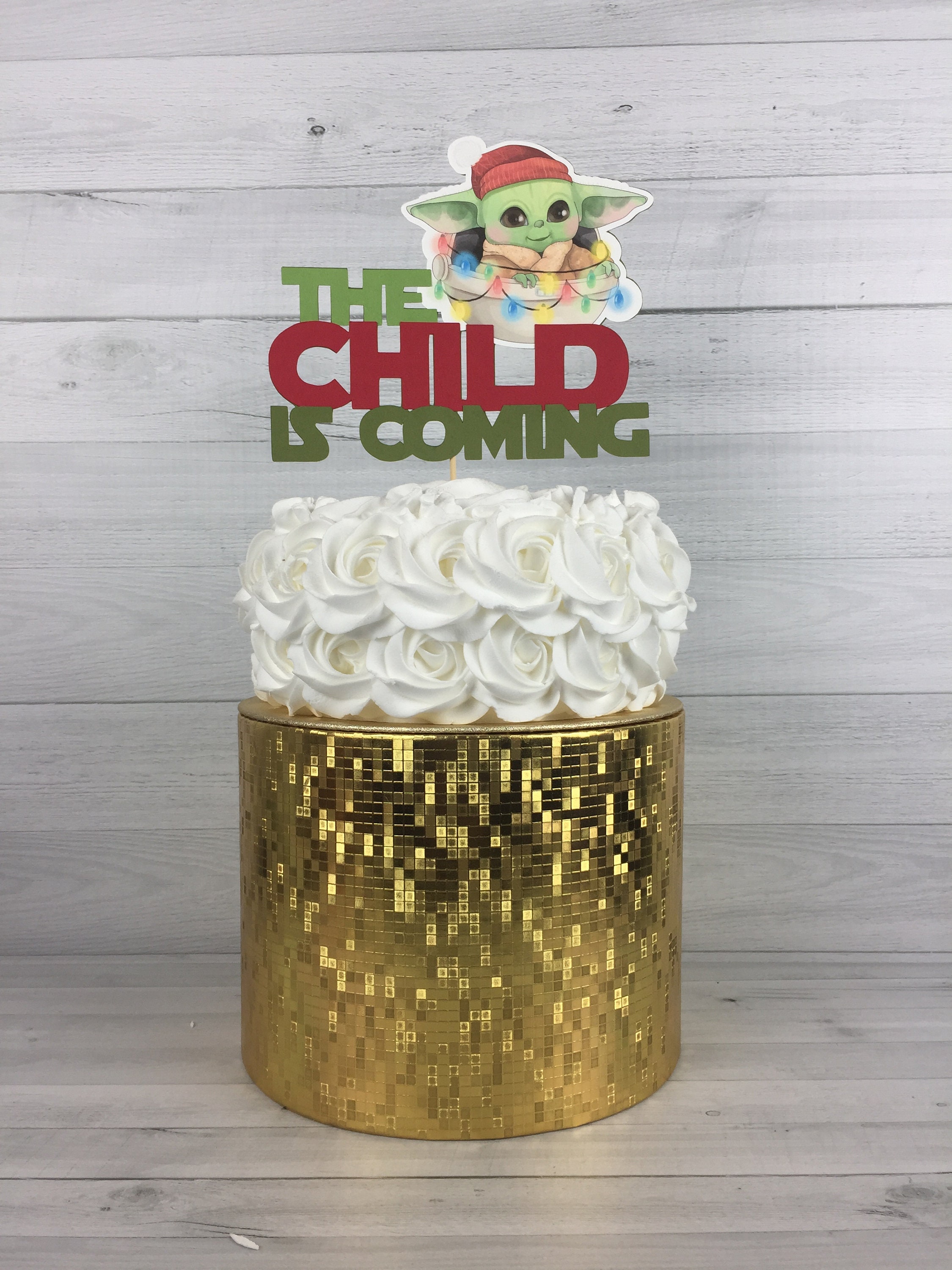 The Child is Coming Cake Topper - Christmas Baby Alien Child Shower ...