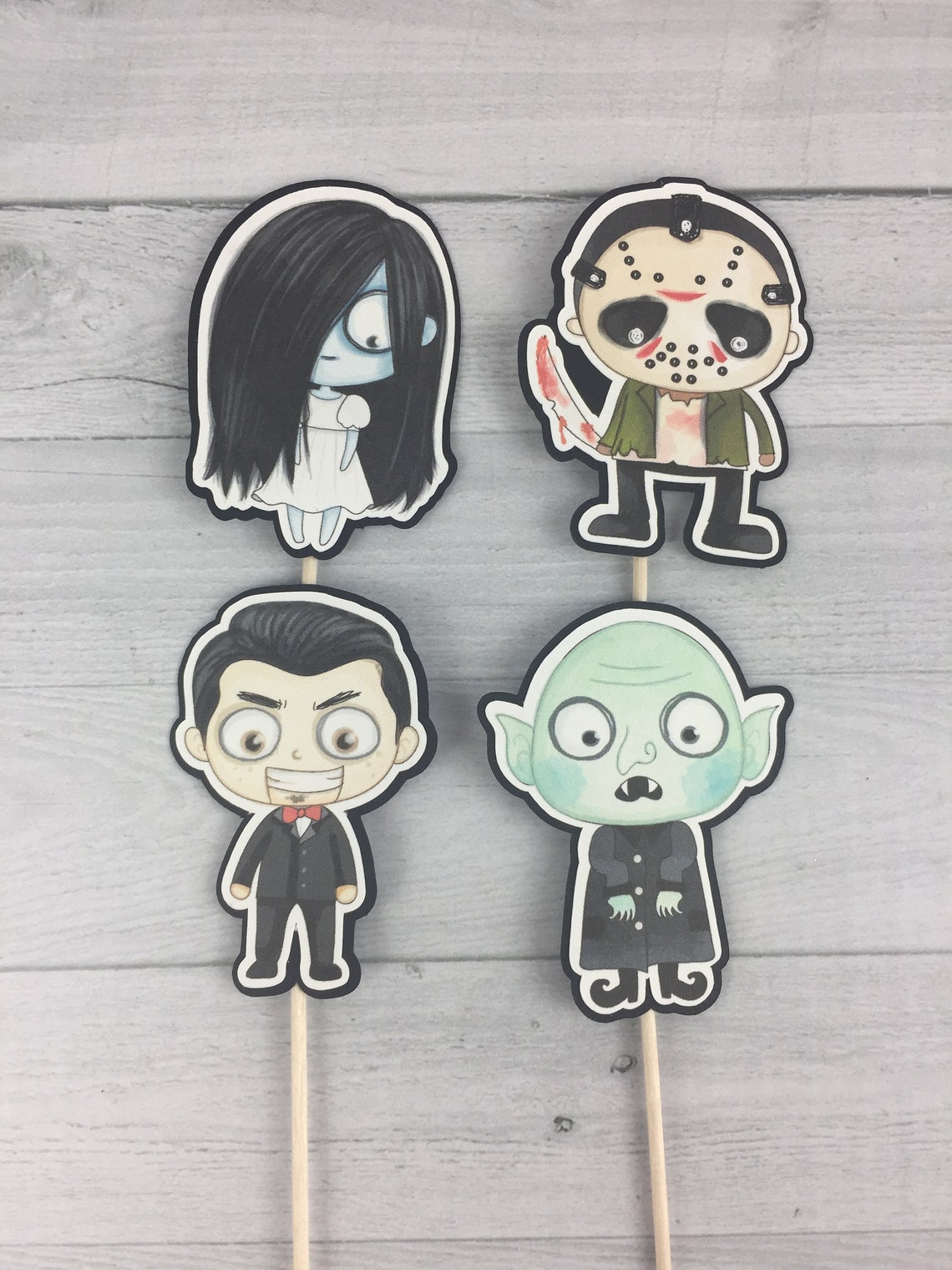Horror Movie Cupcake Toppers SET 2 Cute Horror Toppers | Etsy