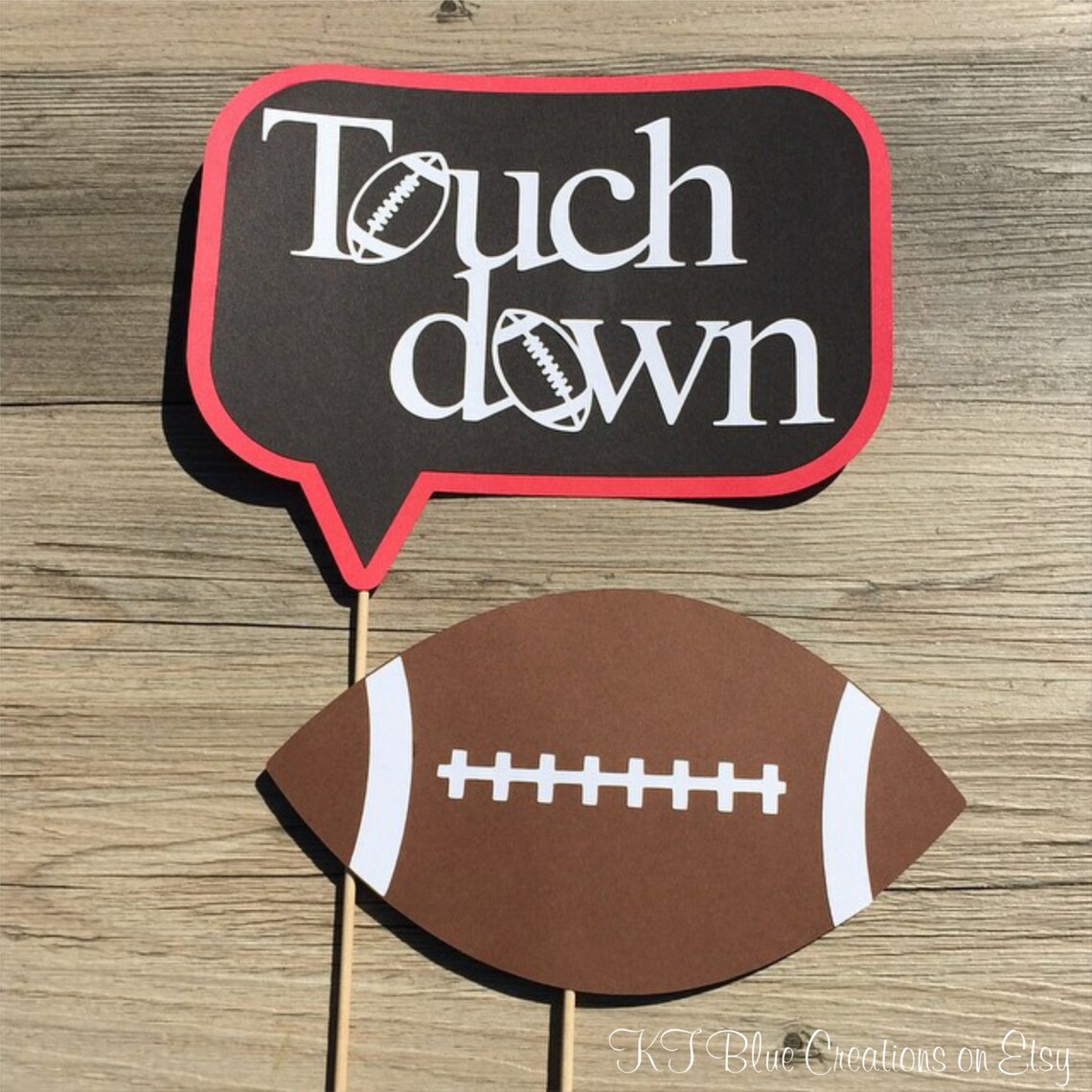 5-piece FOOTBALL Photo Booth Props - Personalized - Custom Colors ...