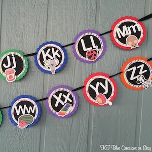 Alphabet Banner- A to Z -uppercase & Lowercase Letters- Baby Room Decor ...
