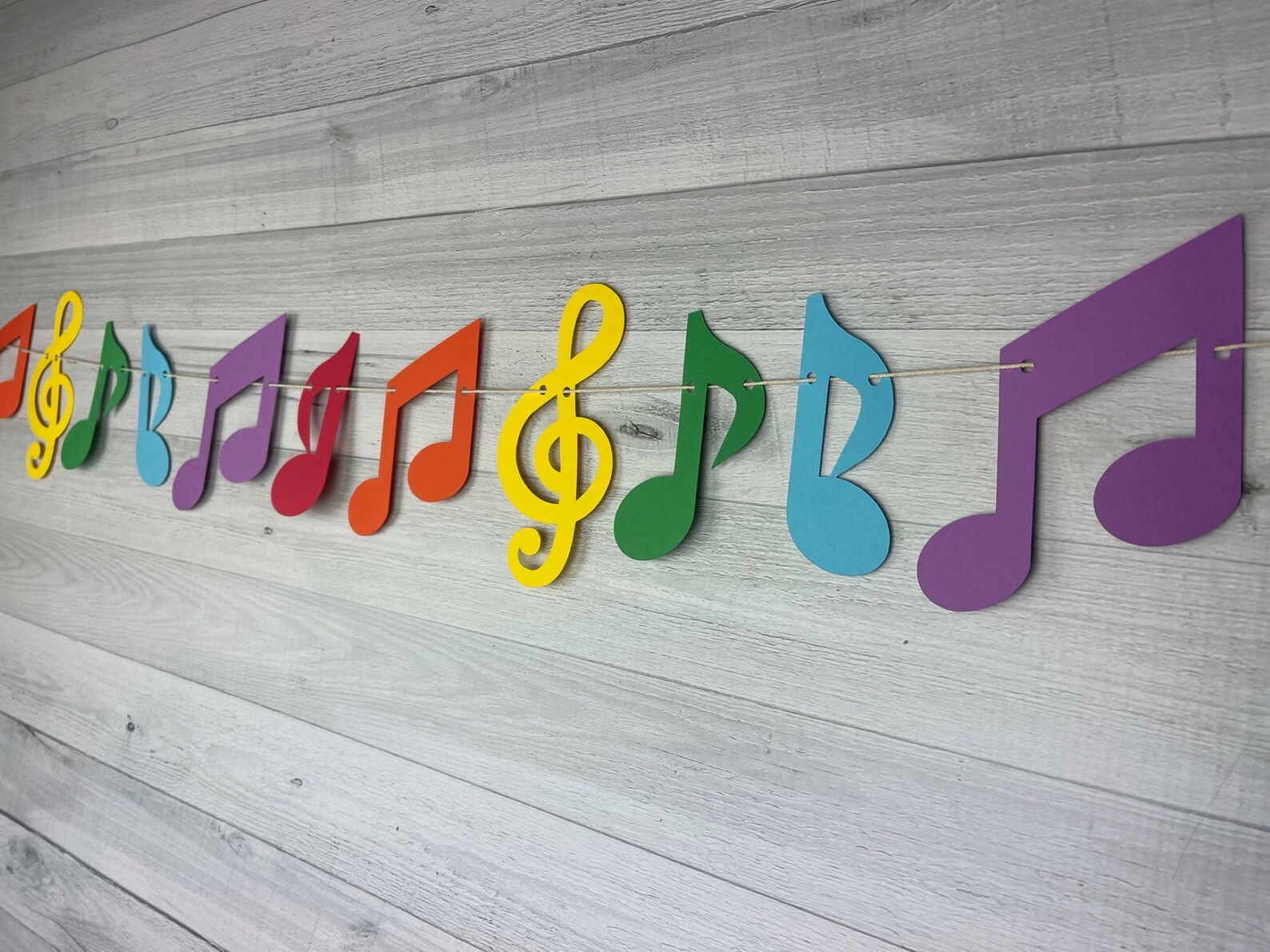 Rainbow Music Note Garland Kids Music Party Rainbow Notes - Etsy