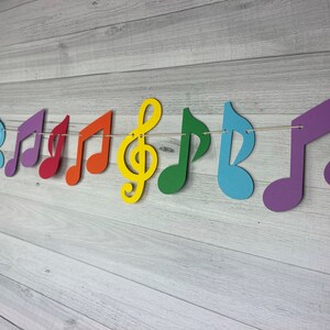Rainbow Music Note Garland - Kids Music Party - Rainbow Notes Birthday ...
