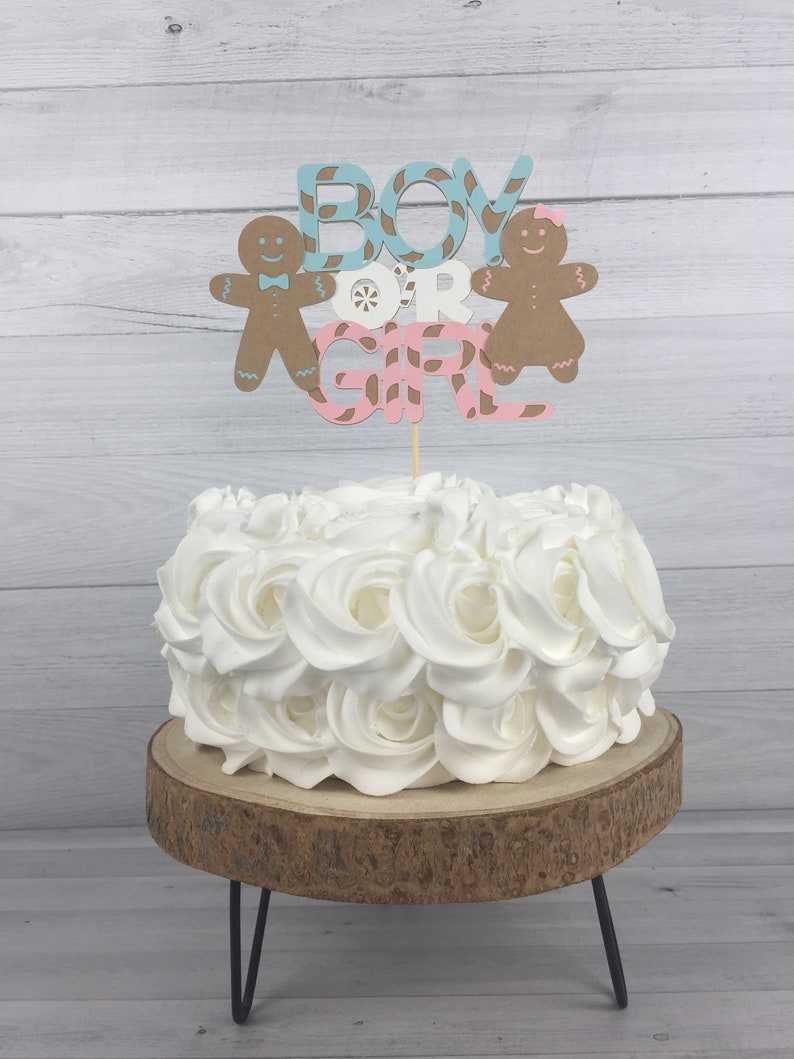 GINGERBREAD Gender Reveal Cake Topper - Boy or Girl Cake Topper ...