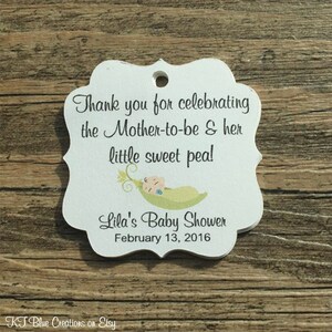 Sweet Pea Baby Shower Favor Tags - Pea in A Pod Tags - Sweet Pea Tags ...