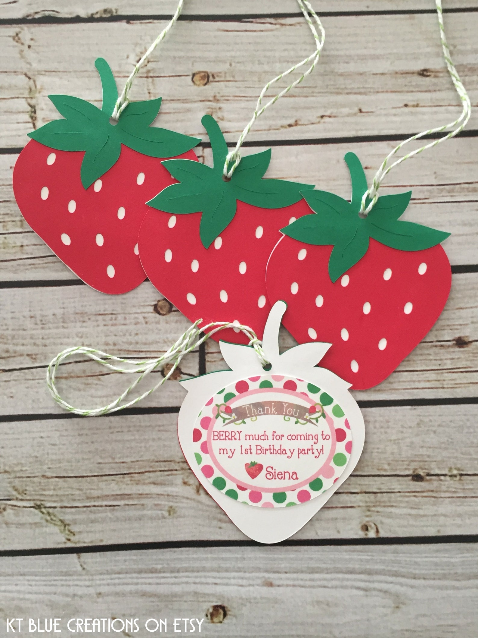 Strawberry Favor Tags - Strawberry Birthday Tags - Strawberry Party ...