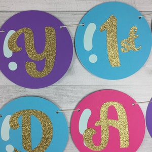 Bubbles Birthday Banner - Bubble Birthday - Girl Bubble Party - Mermaid ...