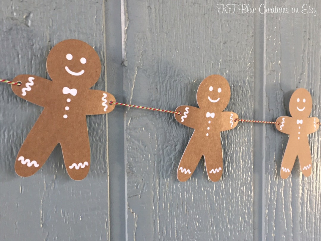 Gingerbread Cookie Garland -holiday Cookie Banner -gingerbread Banner ...