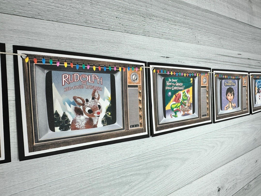 Vintage Christmas TV Specials Garland - Classic TV Holiday Shows ...