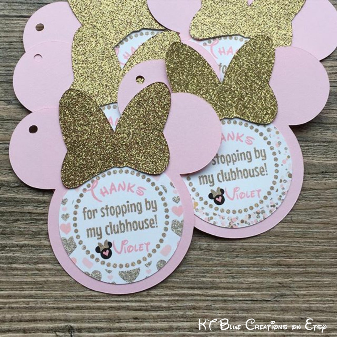Minnie Mouse Favor Tags Pink & Gold Minnie Party Minnie - Etsy