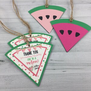 WATERMELON Favor Tags - One in A Melon Birthday - Watermelon Party ...