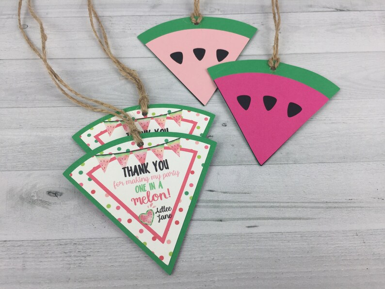 WATERMELON Favor Tags One in A Melon Birthday Watermelon | Etsy