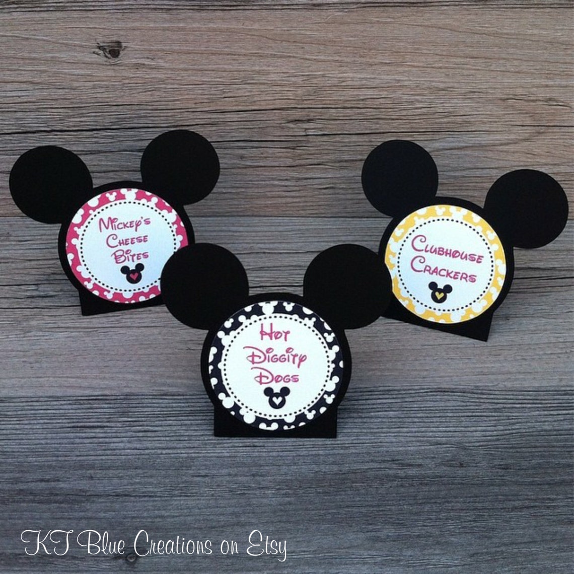 Mickey Mouse Food Labels, Escort Card, Place Cards - Custom Printed ...