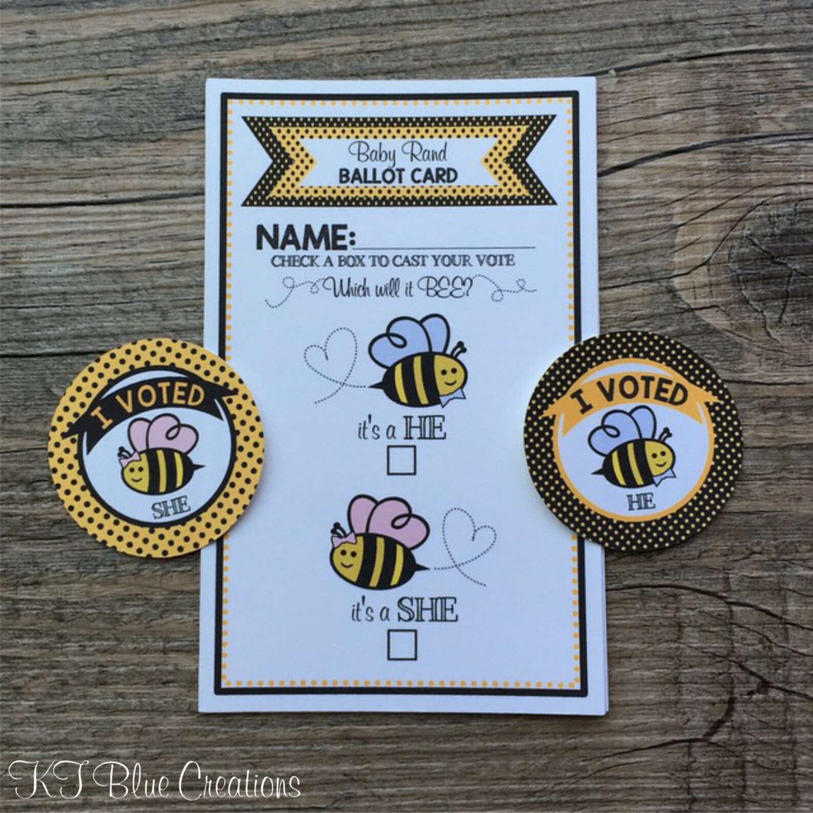 Baby BEE Gender Reveal Voting Ballots and I VOTED Stickers - Etsy