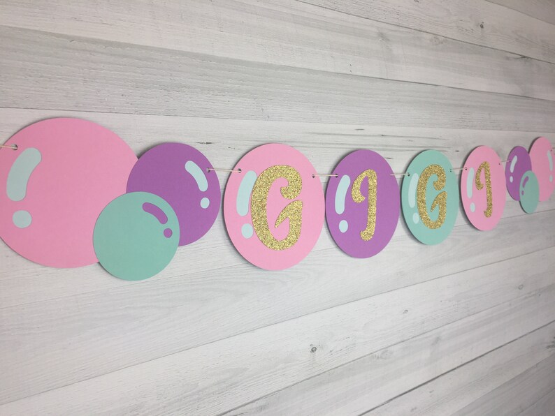 Bubbles NAME Banner - Bubble Birthday Banner- Cute Bubble Party ...
