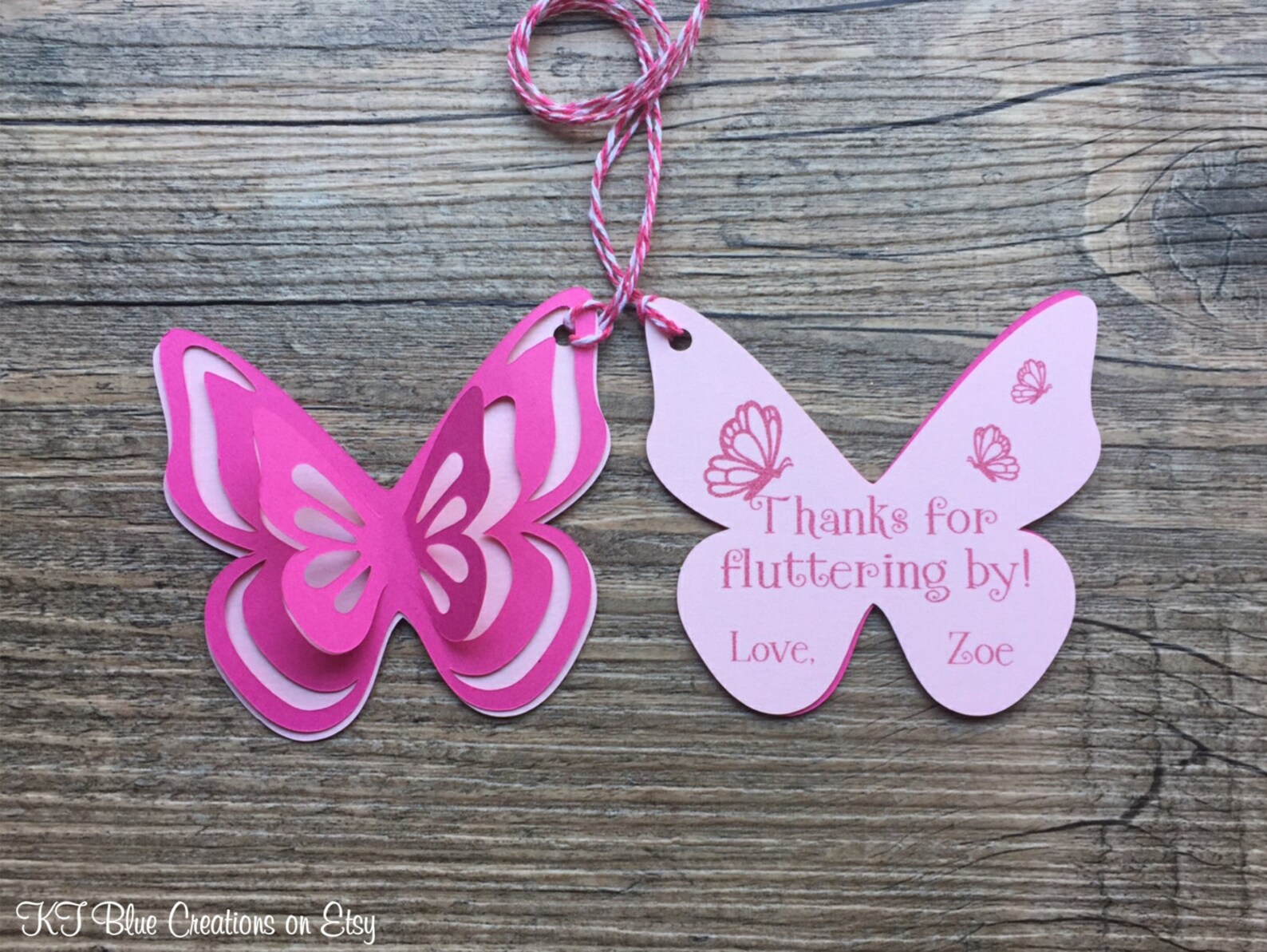 Butterfly Thank You Tags Butterfly Favor Tags Butterfly | Etsy