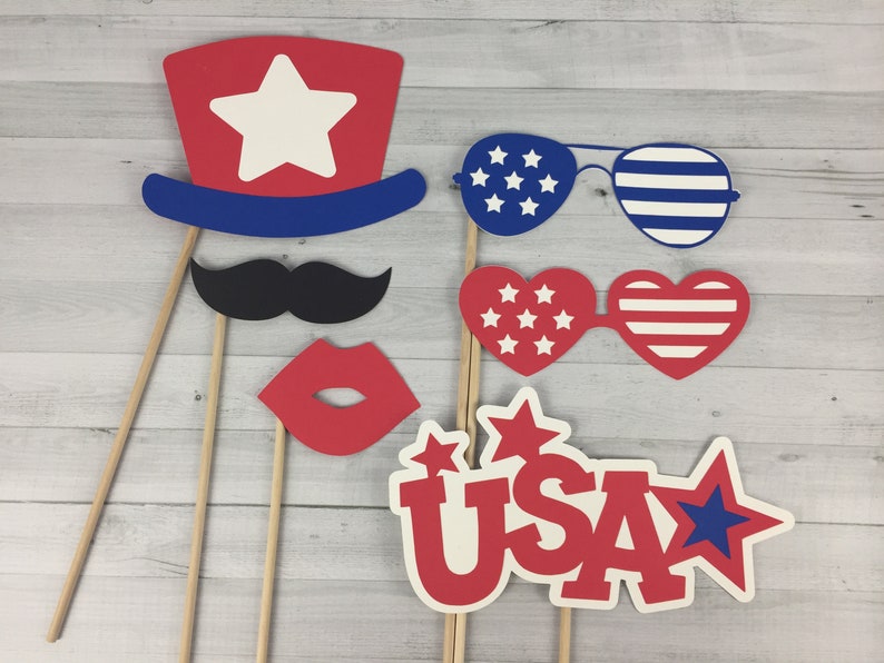 4th of July Photo Props America Photo Props Photobooth | Etsy