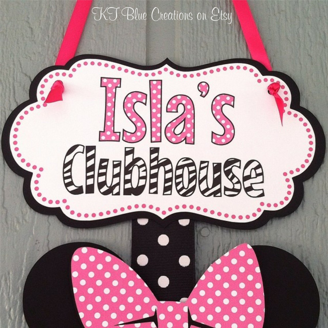 Minnie Mouse Clubhouse Sign Door Sign Personalized - Etsy