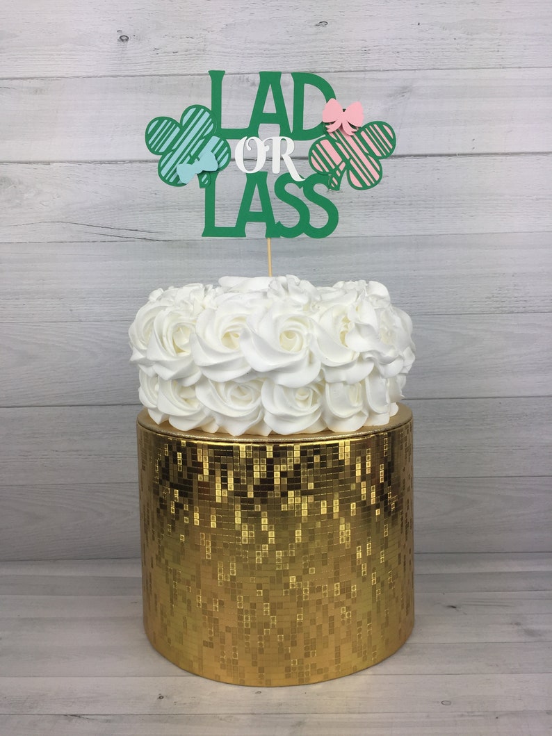 Lad or Lass Cake Topper Clover Gender Reveal Boy or Girl - Etsy
