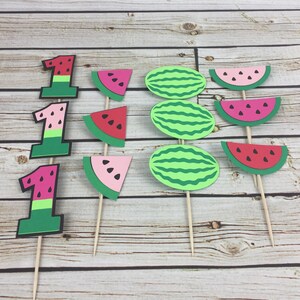 WATERMELON Cupcake Toppers - One in A Melon - Cupcake Toppers ...