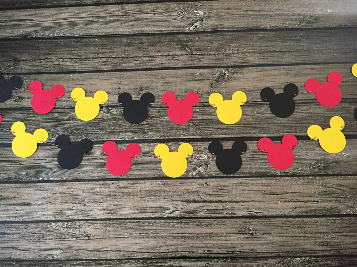 Mickey Garland Mickey Banner Mickey Head Garland Mickey - Etsy