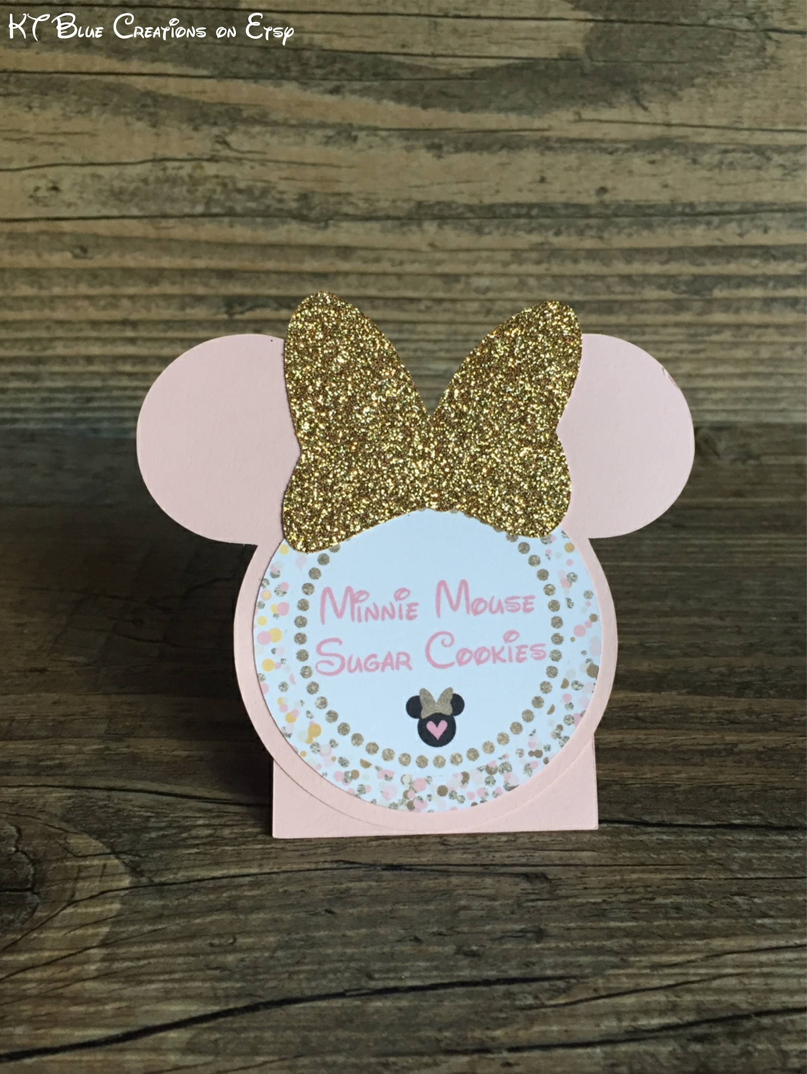 Minnie Mouse Food Labels Light Pink & GOLD GLITTER Custom - Etsy