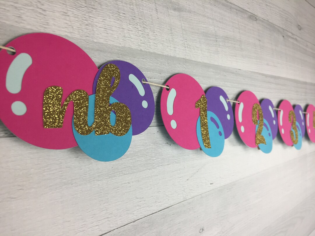 Bubbles First Year Banner - Bubble 1st Birthday - First Year Photo ...