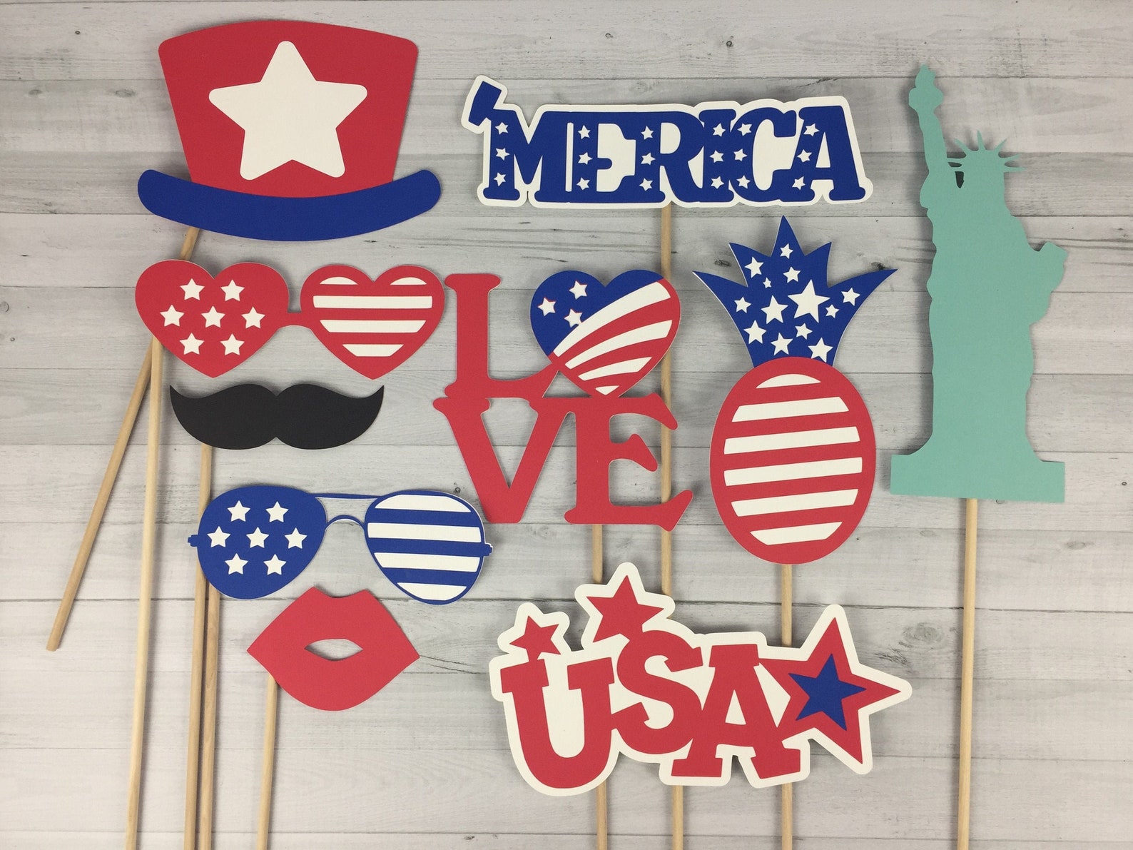 4th of July Photo Props America Photo Props Photobooth | Etsy