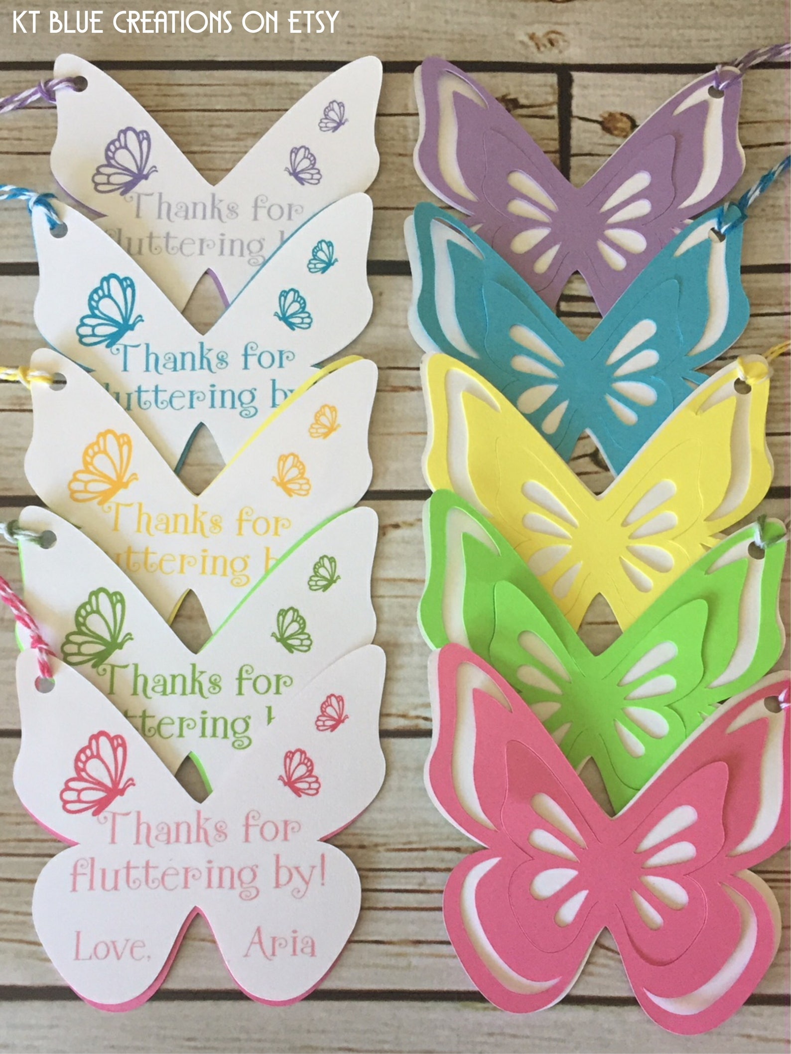 Butterfly Favor Tags Butterfly Birthday Butterfly Party | Etsy