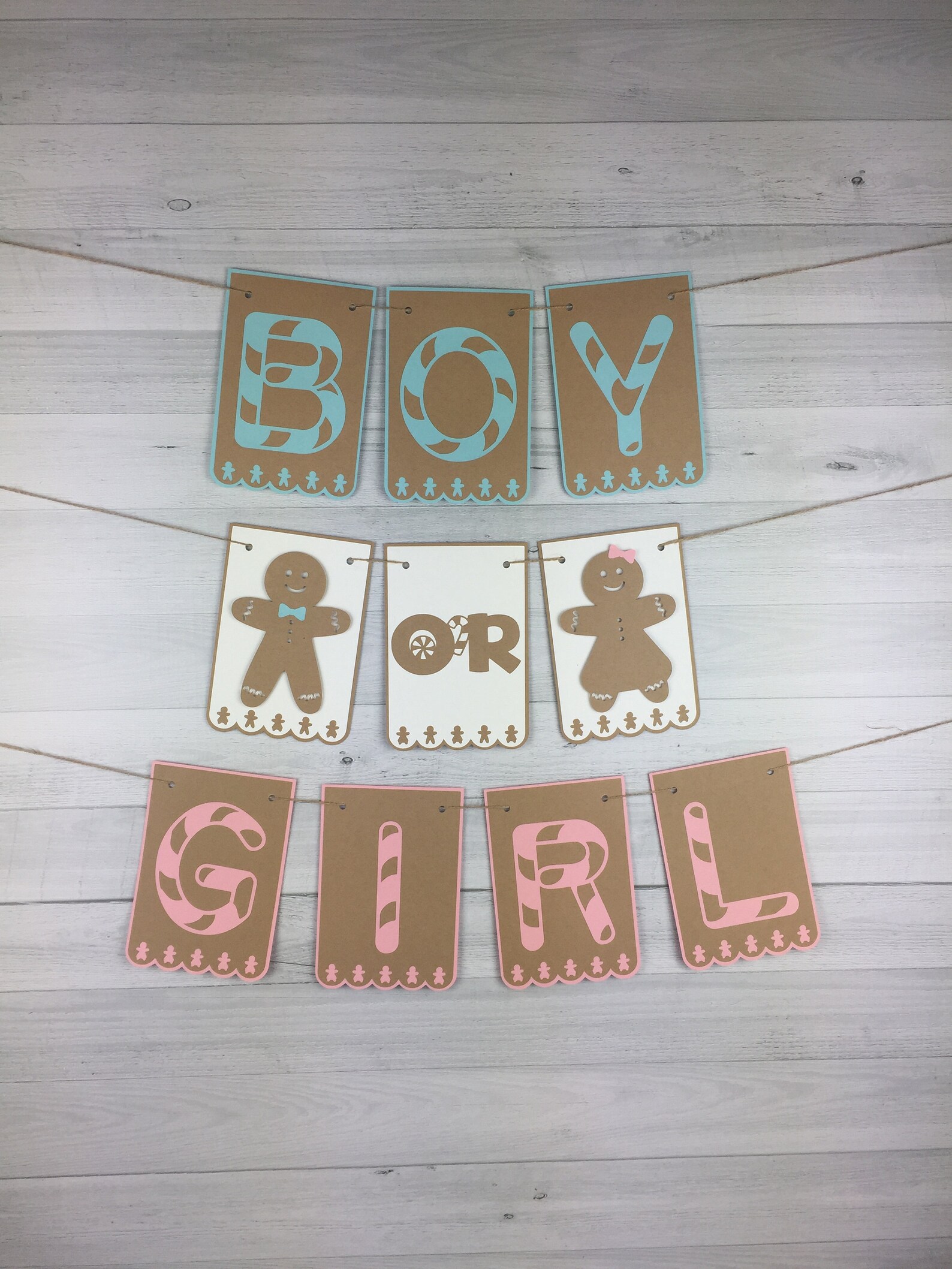 GINGERBREAD Boy or Girl Banner Christmas Baby Shower | Etsy