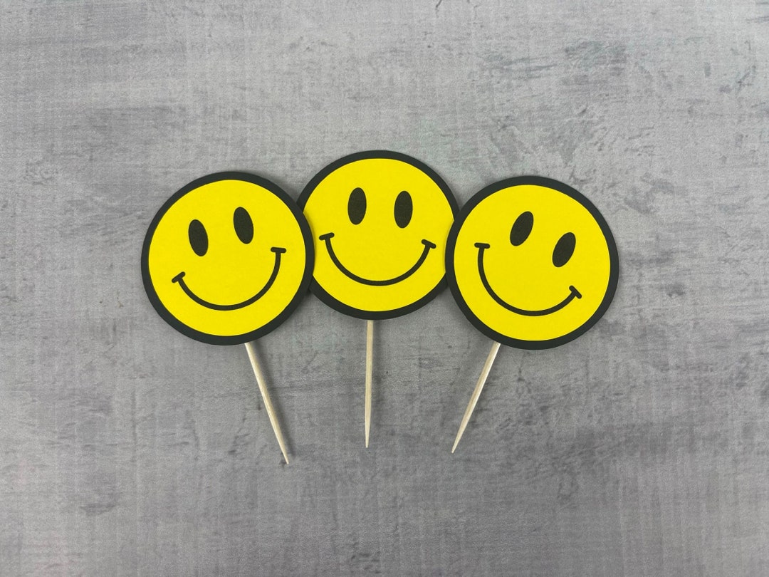 Smiley Face Cupcake Toppers - One Happy Dude Birthday - Happy Dude ...