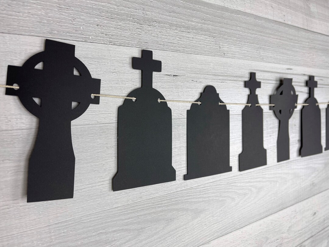 TOMBSTONE Garland - Tombstone Banner - Graveyard Halloween Decor ...