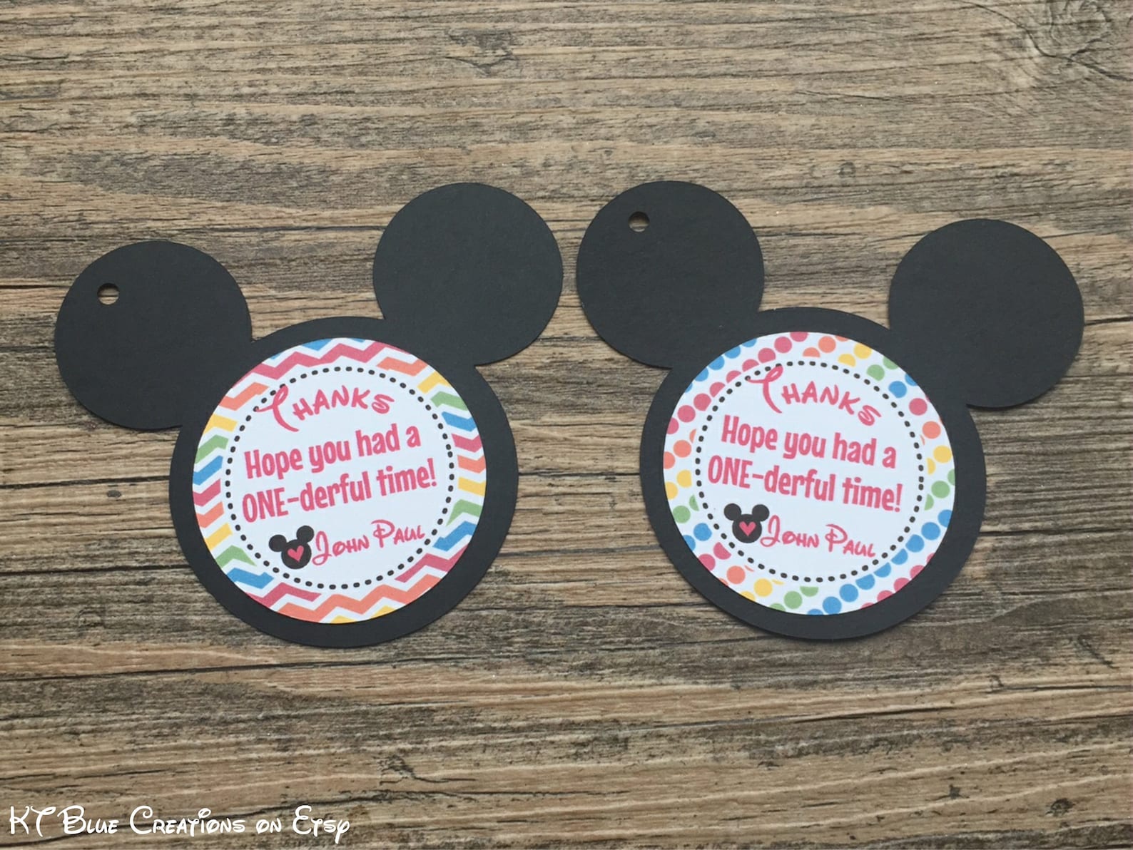 Mickey Mouse FIRST BIRTHDAY Favor Tags Thank You Tags Gift - Etsy