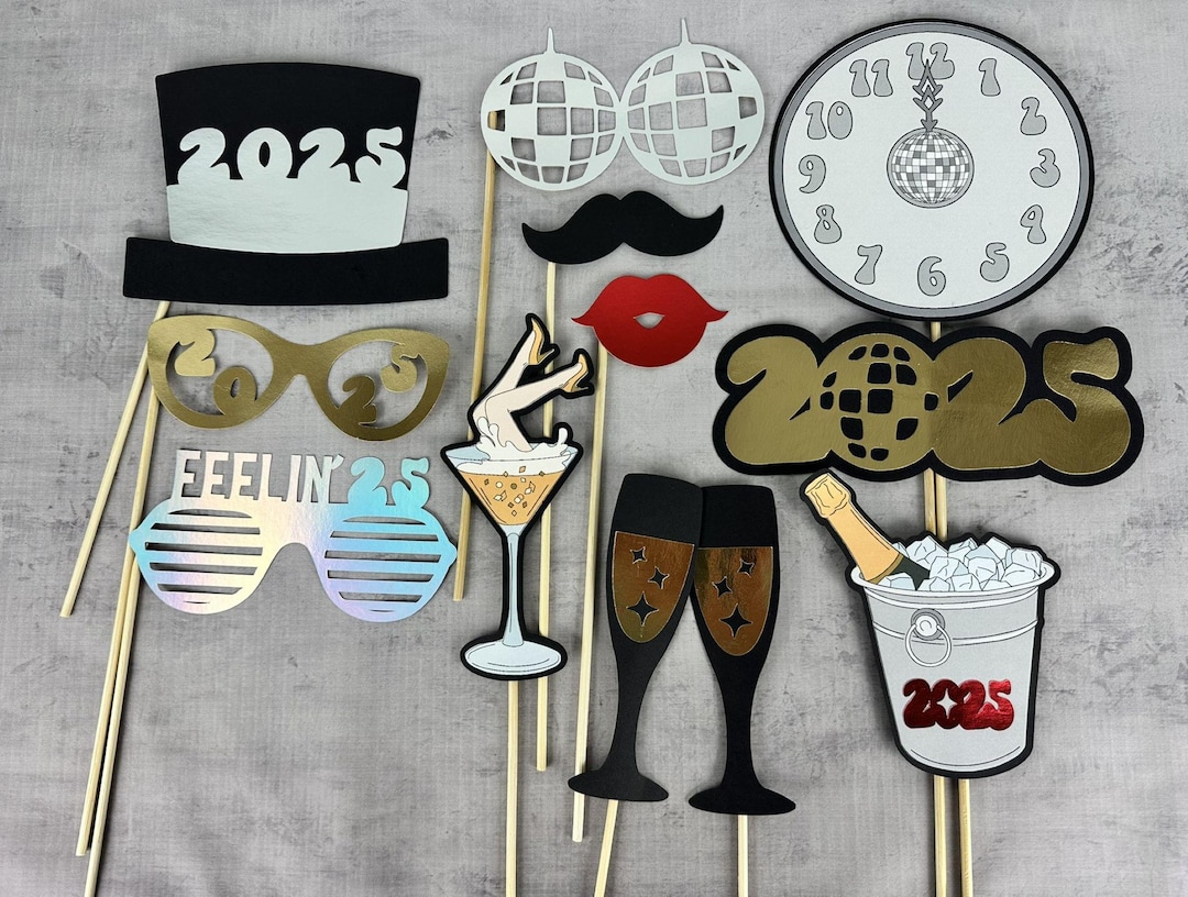 2026 NYE Photo Props - Retro New Years Eve - New Years Eve 2026 ...