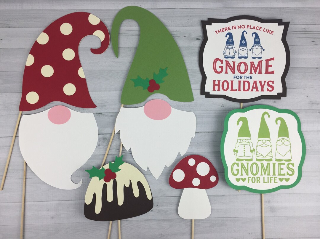 Christmas Gnome Photo Props - Photo Booth Props, Christmas Party Props ...
