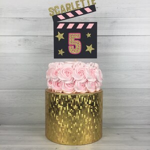 Movie Star Cake Topper - Movie Night Birthday - Movie Clapper Cake ...