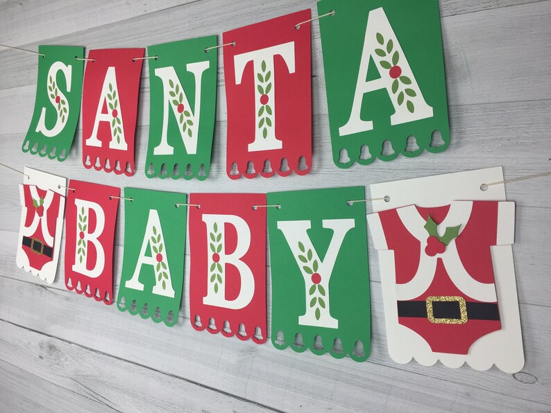 SANTA BABY Banner Baby Shower Banner Christmas Baby Shower - Etsy