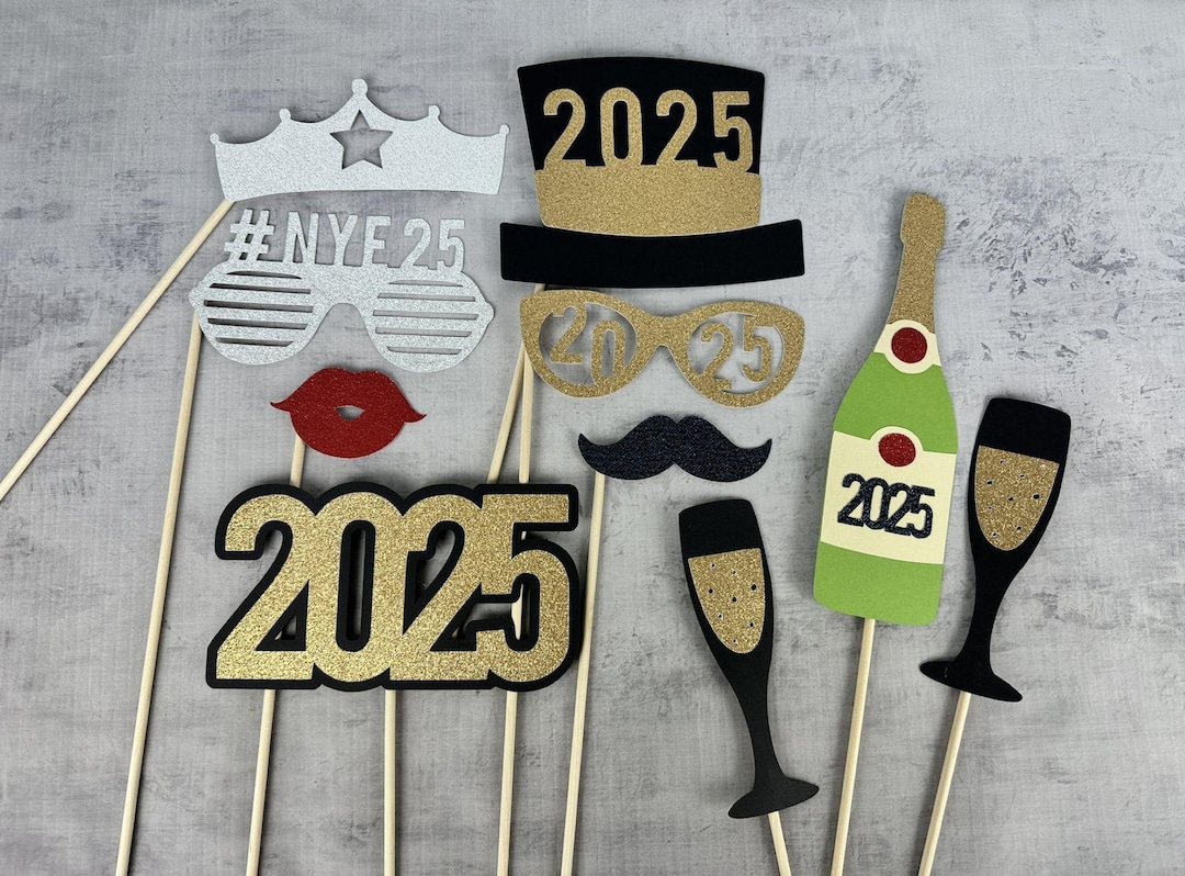 New Years Eve Photo Props - 2026 Props - NYE 2026 Party - Photobooth ...