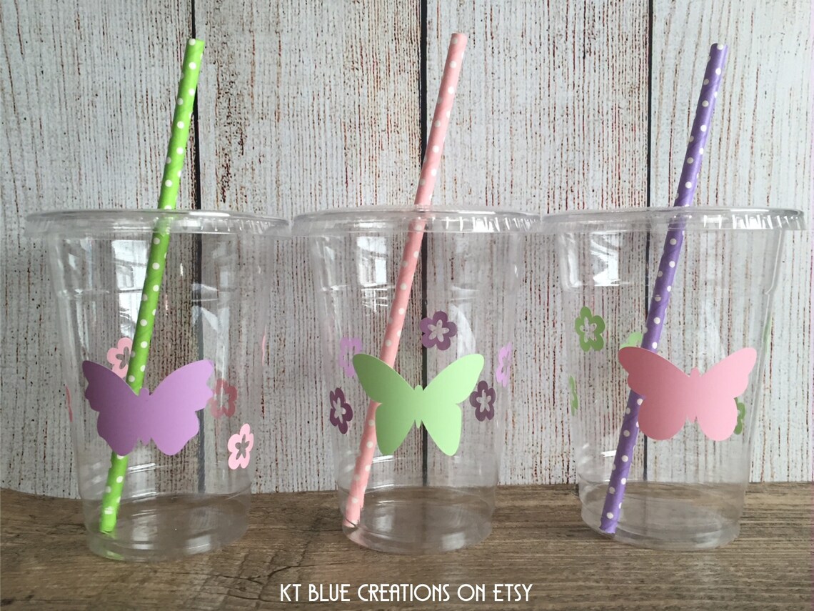 Butterfly Party Cups - Garden Party, Spring Birthday - Disposable ...