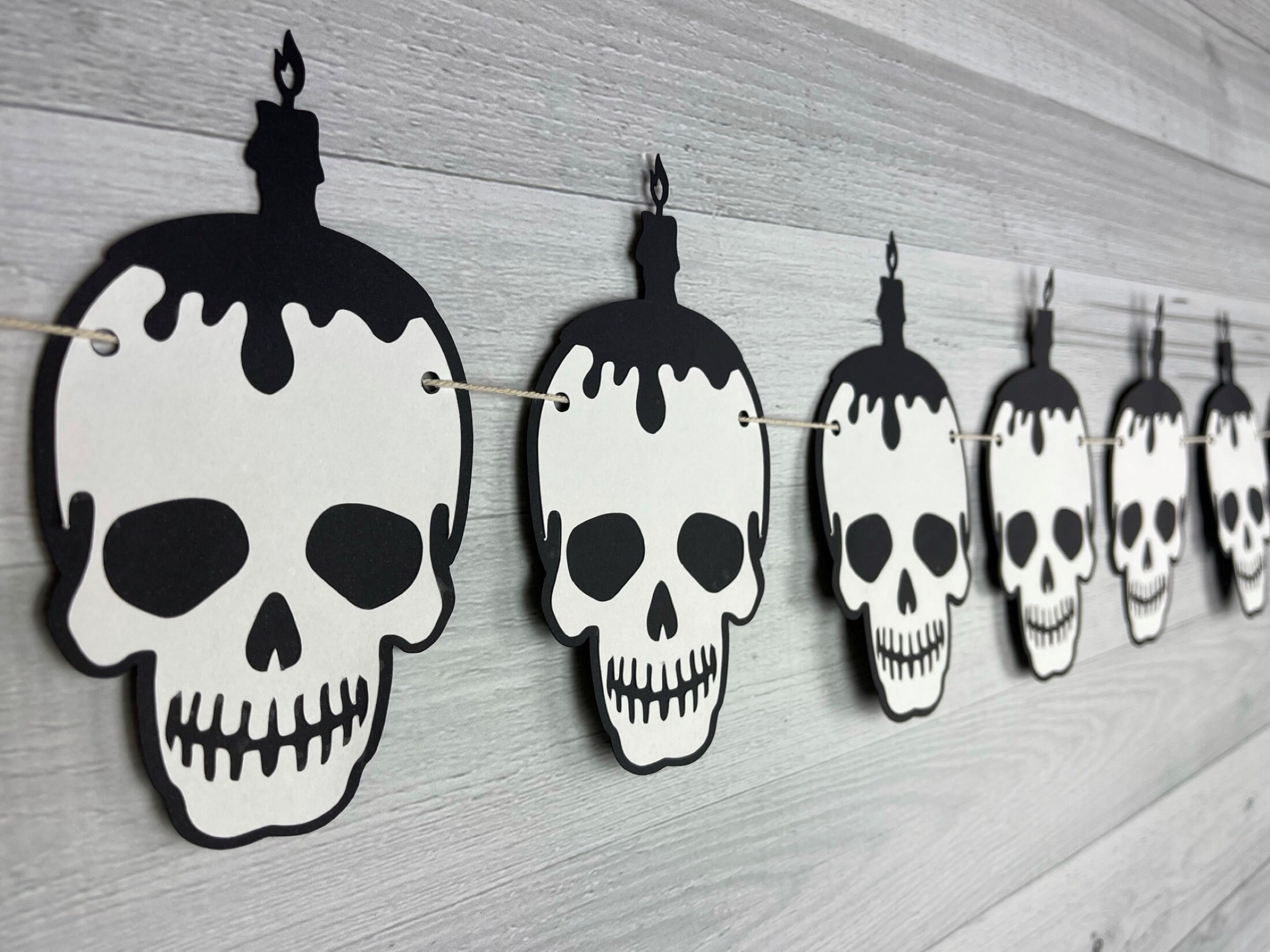 Cool skull decorations Skull garland Halloween banner Instant download ...