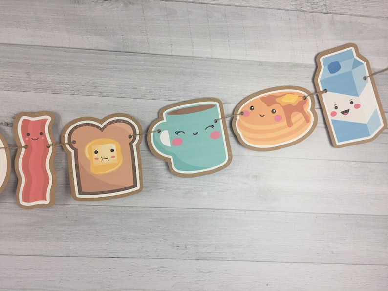 Breakfast Food Garland Breakfast Banner Breakfast Birthday - Etsy