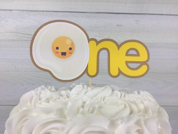 Breakfast Age Cake Topper - Breakfast Birthday - Eggs Cake Topper - One ...
