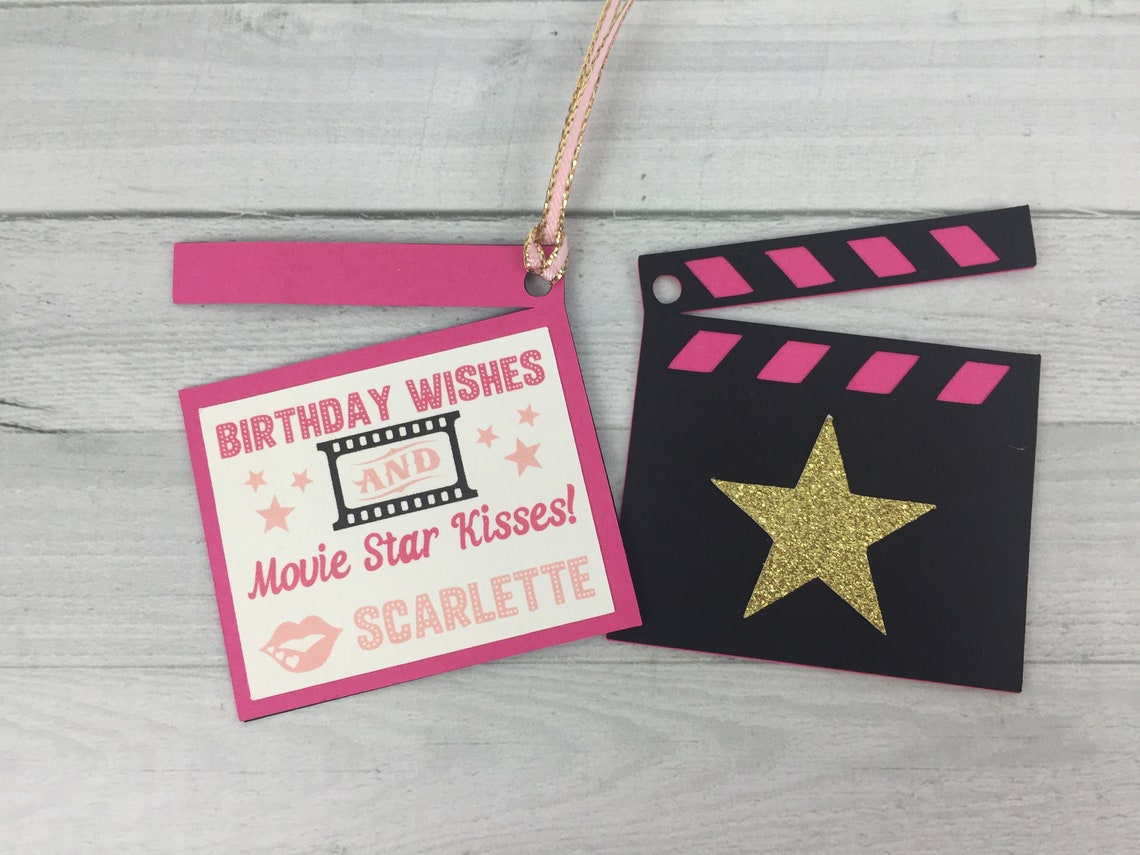 Movie Star Favor Tags Movie Night Birthday Movie Theme - Etsy